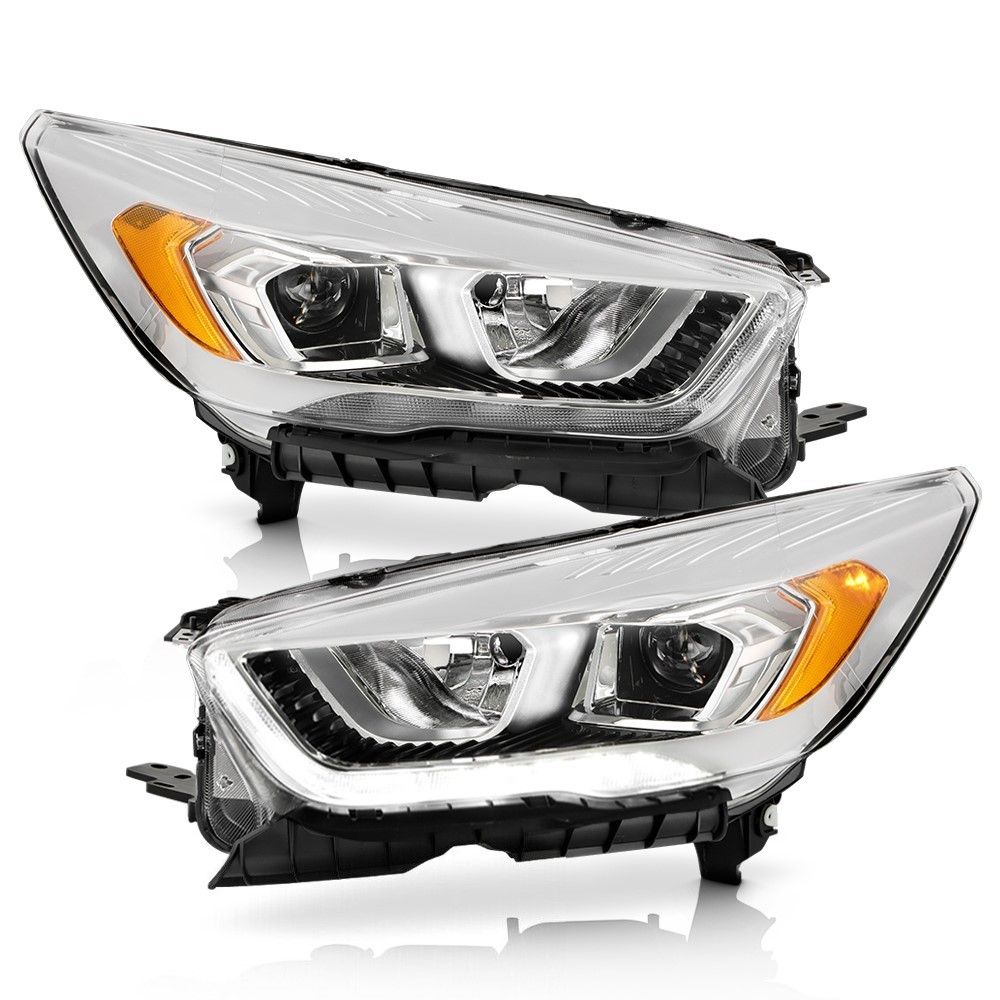 2017-2019 Ford Escape Chrome [Halogen Beam] LED DRL Projector ...