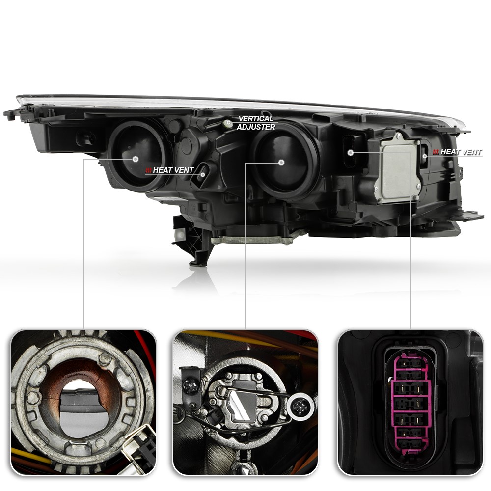 2017-2019 Ford Escape HID Replacement Projector Headlights w/ HID Bulb ...