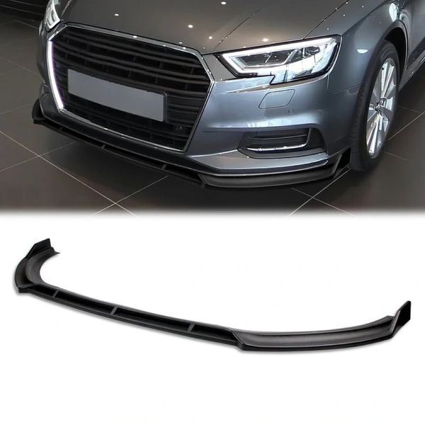 2017-2020 Audi A3 Front Bumper Lip - 3 Pieces Design - Matte Black