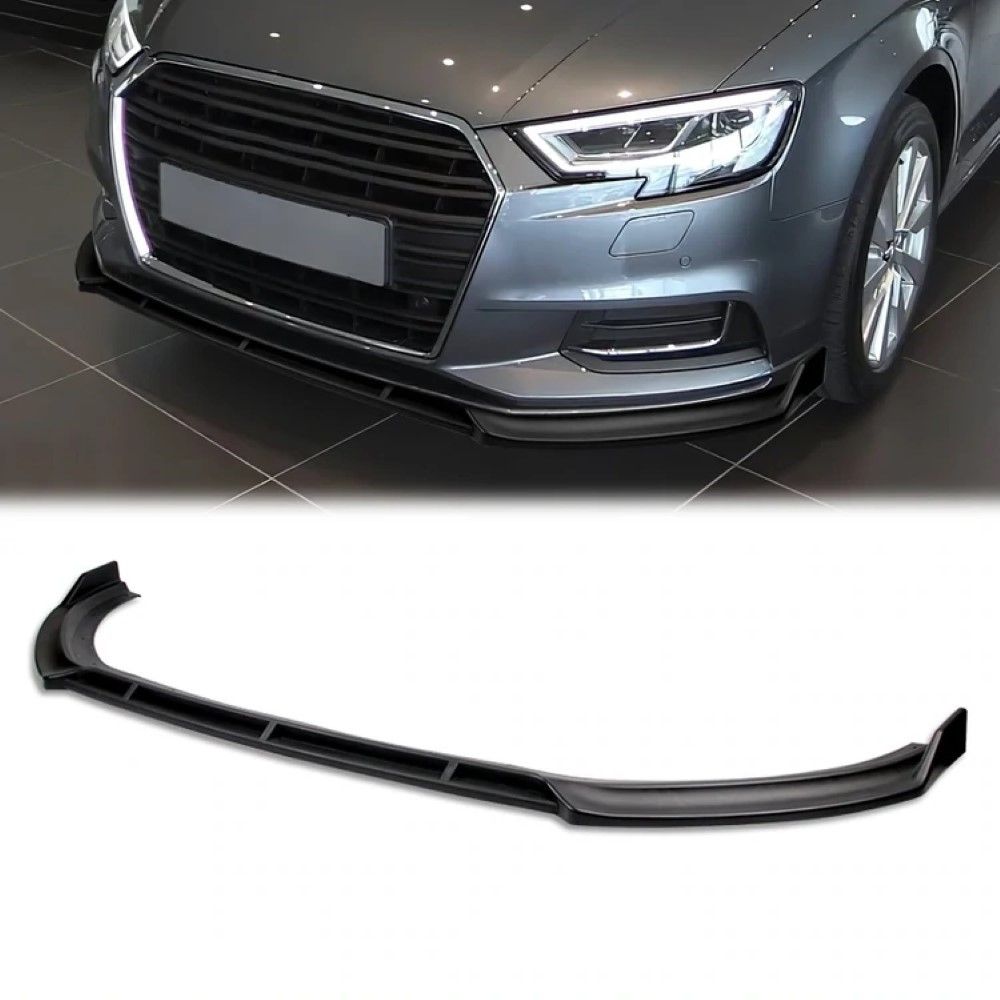 2017-2020 Audi A3 Front Bumper Lip - 3 Pieces Design - Matte Black