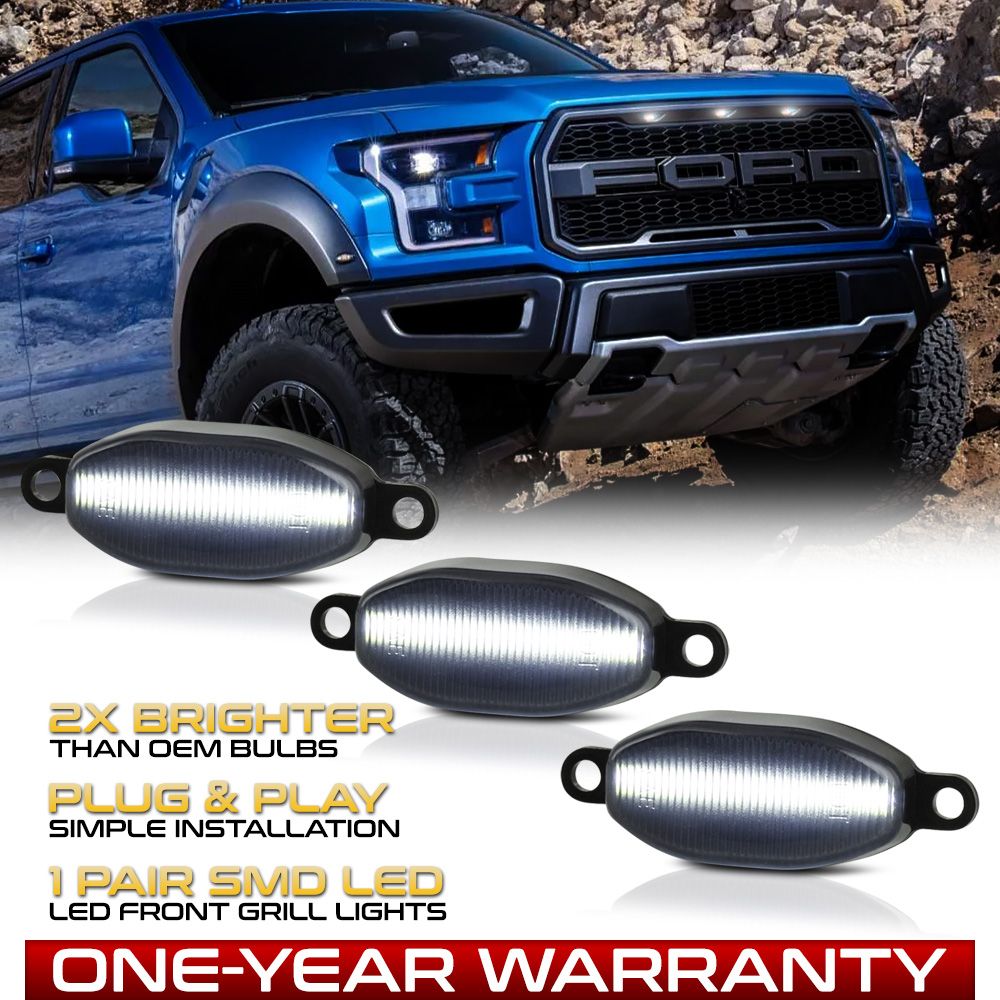 2017-2020 Ford F150 Raptor White LED Front Grille Light - Smoked - LAC ...