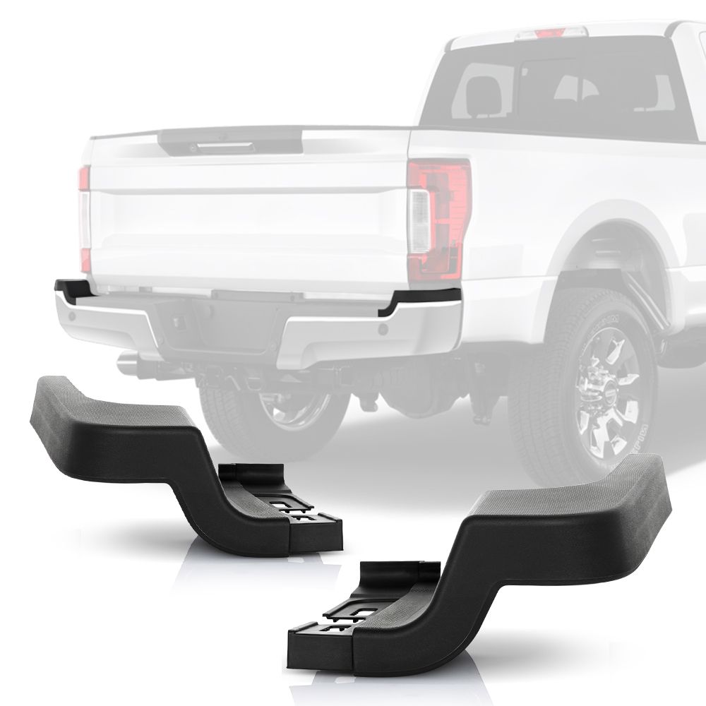 2017-2020 Ford F250 F350 SuperDuty Rear Bumper End Cap Step Pad Pair
