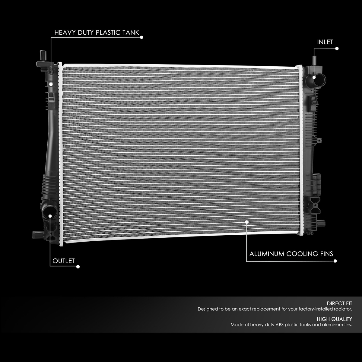2017-2020 Lincoln MKZ 7 3.6L OE Style Aluminum Core Cooling Radiator ...