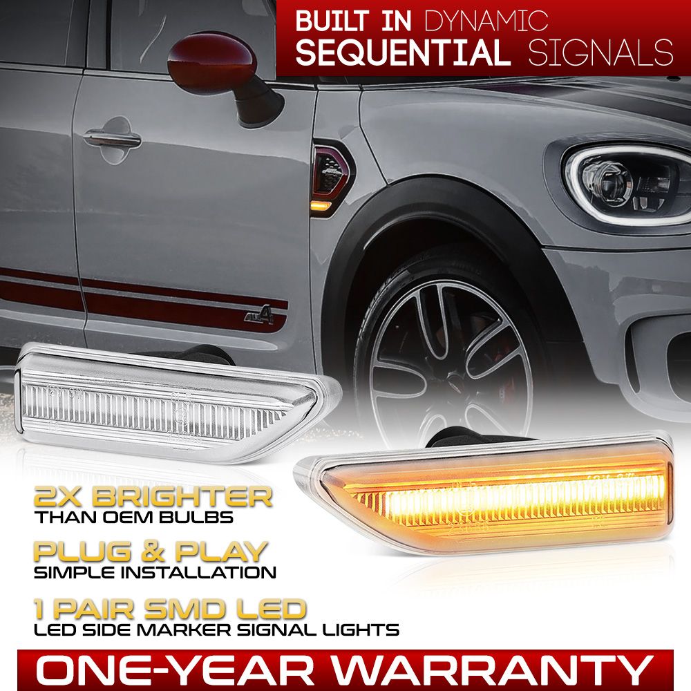 2017-2022 Mini Cooper Countryman Sequential Signal Amber LED Side ...