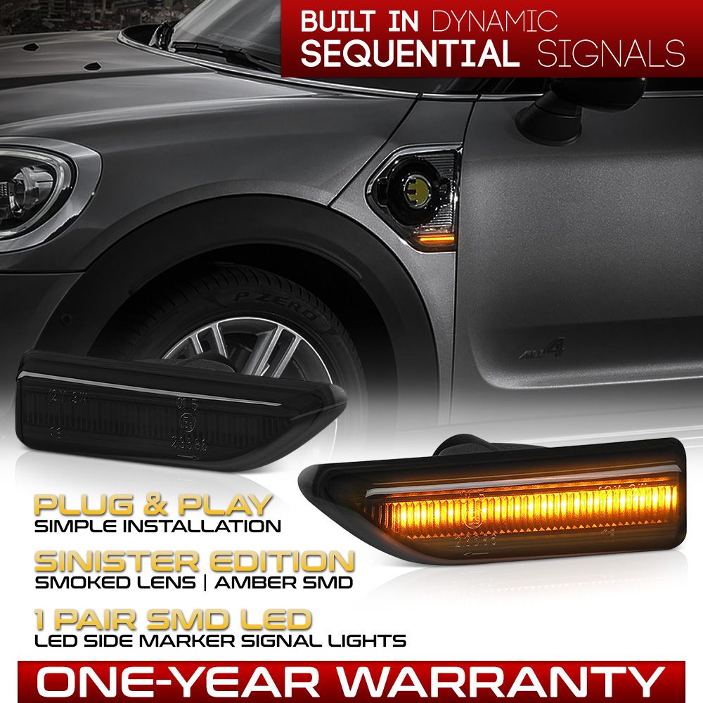2017-2022 Mini Cooper Countryman Sequential Signal Amber LED Side ...
