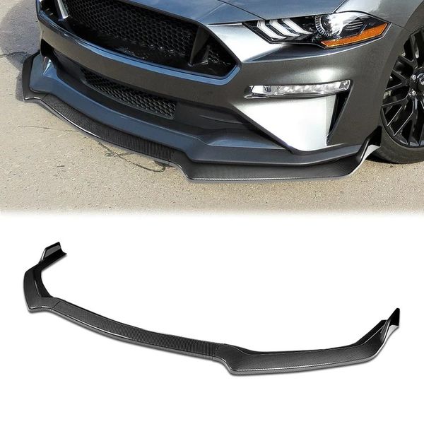 2018-2020 Ford Mustang 3Pcs Front Bumper Lip GT Spoiler Carbon Fiber Look