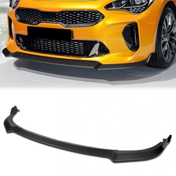 2018-2021 Kia Stinger Front Bumper Lip 3 Pieces CK Style - Matte Black