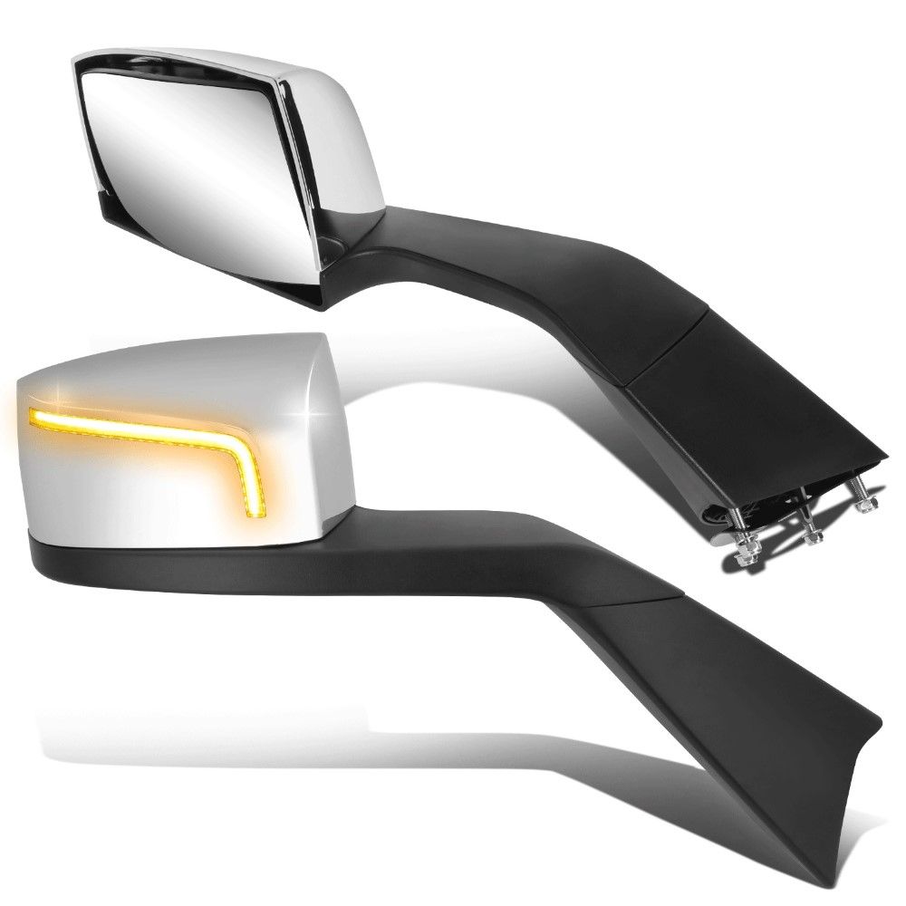 2018-2021 Volvo VNL 300 400 760 860 L-Shape Sequential LED Hood Mirrors ...