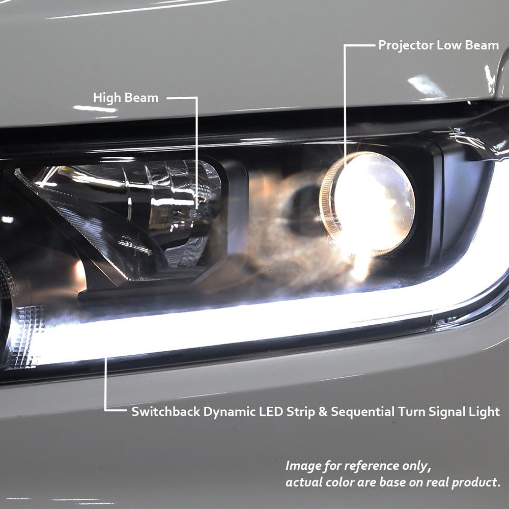 2019-2022 Ford Ranger XL Projector Headlights LED DRL - Black / Smoked