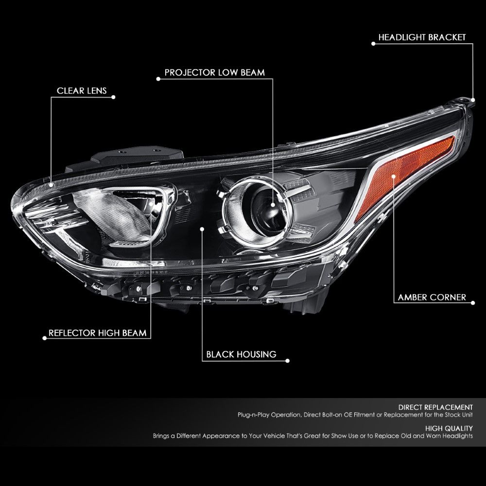 DNA - 2019-2021 Kia Forte Sedan Projector Headlights- Set - OEM-HL-0140-L-R