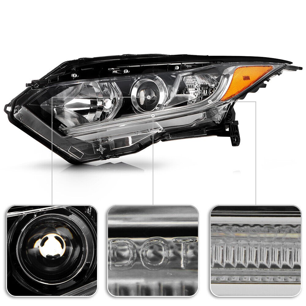 2019-2022 Honda HR-V Halogen Type LED DRL Projector Headlight - Driver + Passenger Set - HD-JH ...