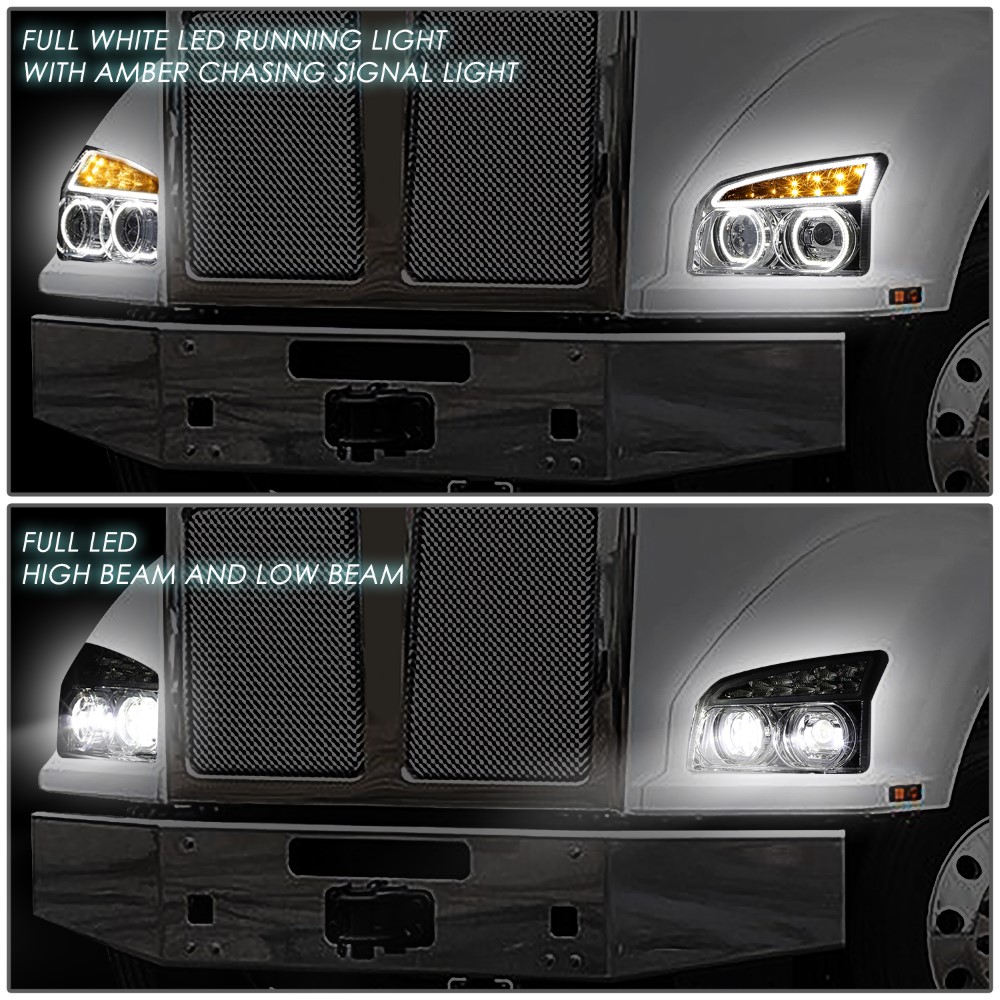 DNA 2019-2022 Kenworth T880 Sequential LED+ Halo Projector Headlight ...