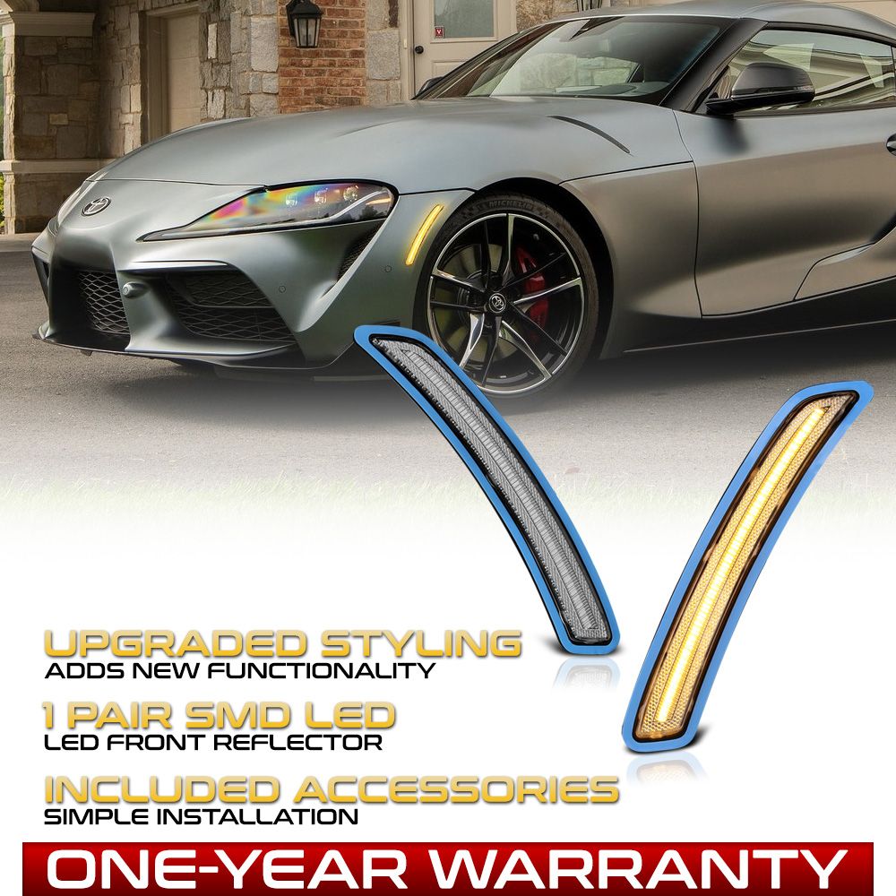 2020-2022 Toyota GR Supra Amber LED Side Marker Lights - Clear Lens ...