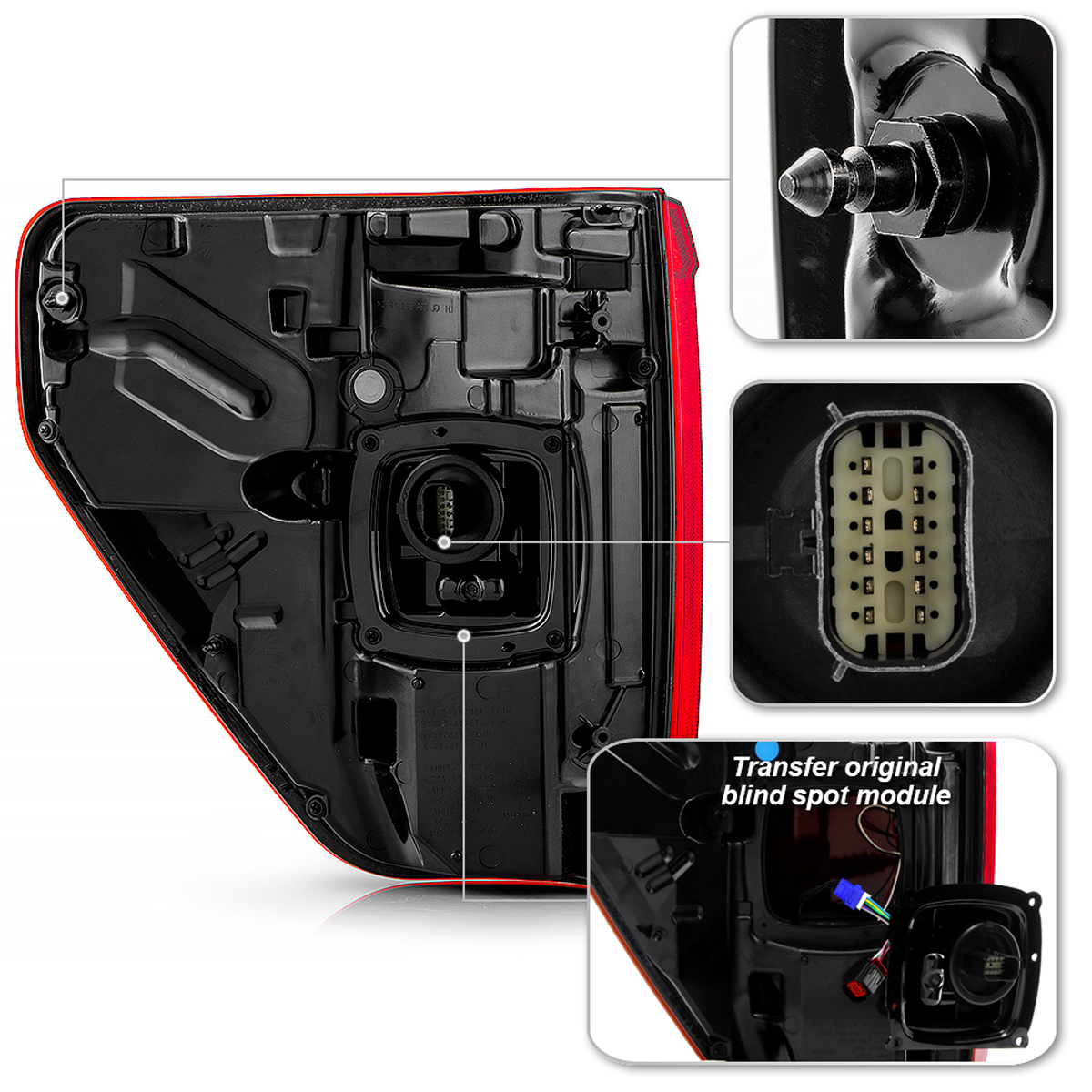 2021-2023 Ford F150 [Blind Spot Model] Chrome Housing Black Full LED ...