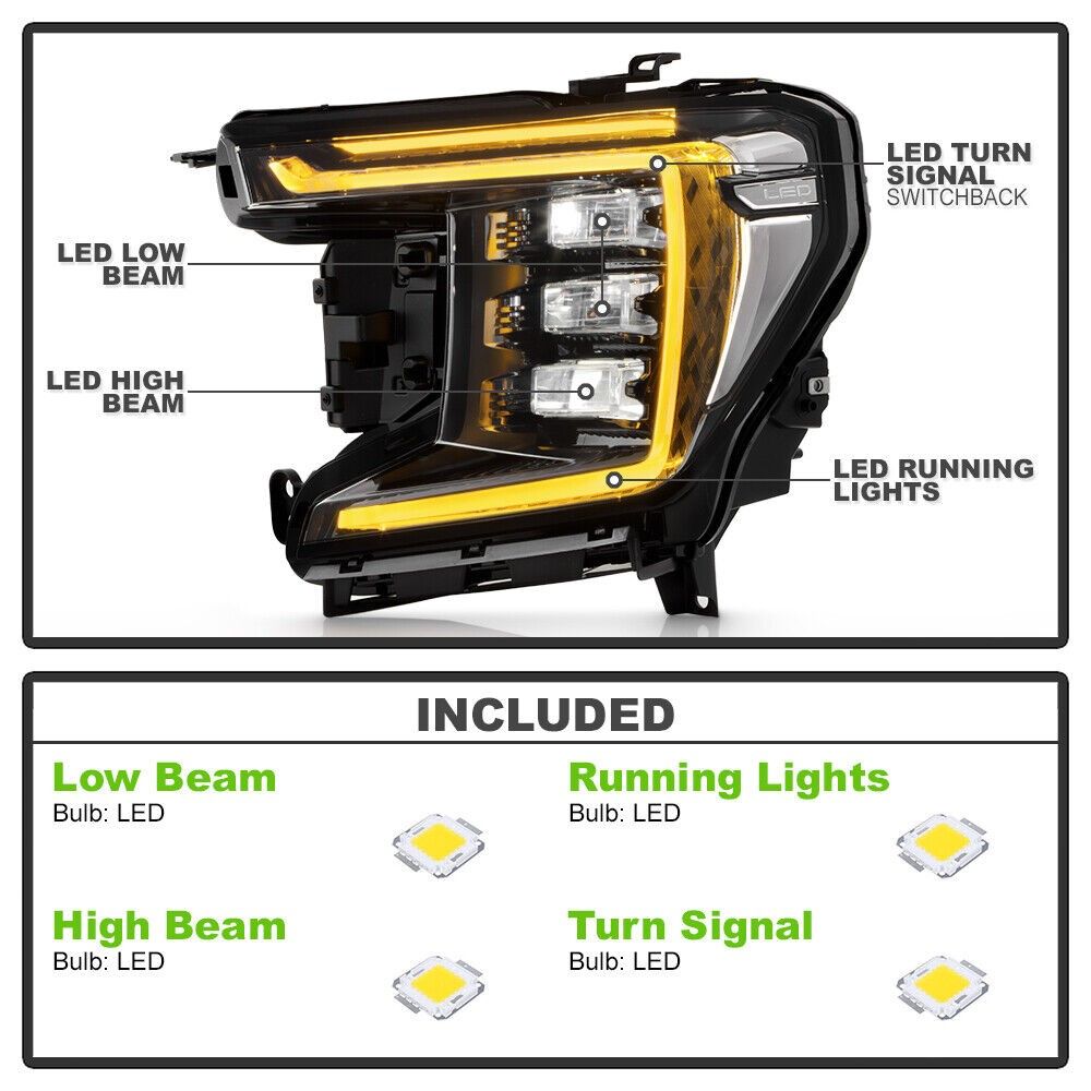 2021-2023 GMC Yukon XL Denali|AT4 Full LED Headlights - Driver + Passenger Set HD-JH-GYD21-FLED ...