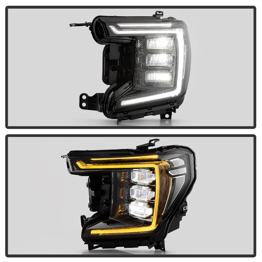 2021-2023 GMC Yukon XL SLE|SLT Chrome Trim Full LED Headlight Driver + Passenger Set HD-JH-GYD21 ...
