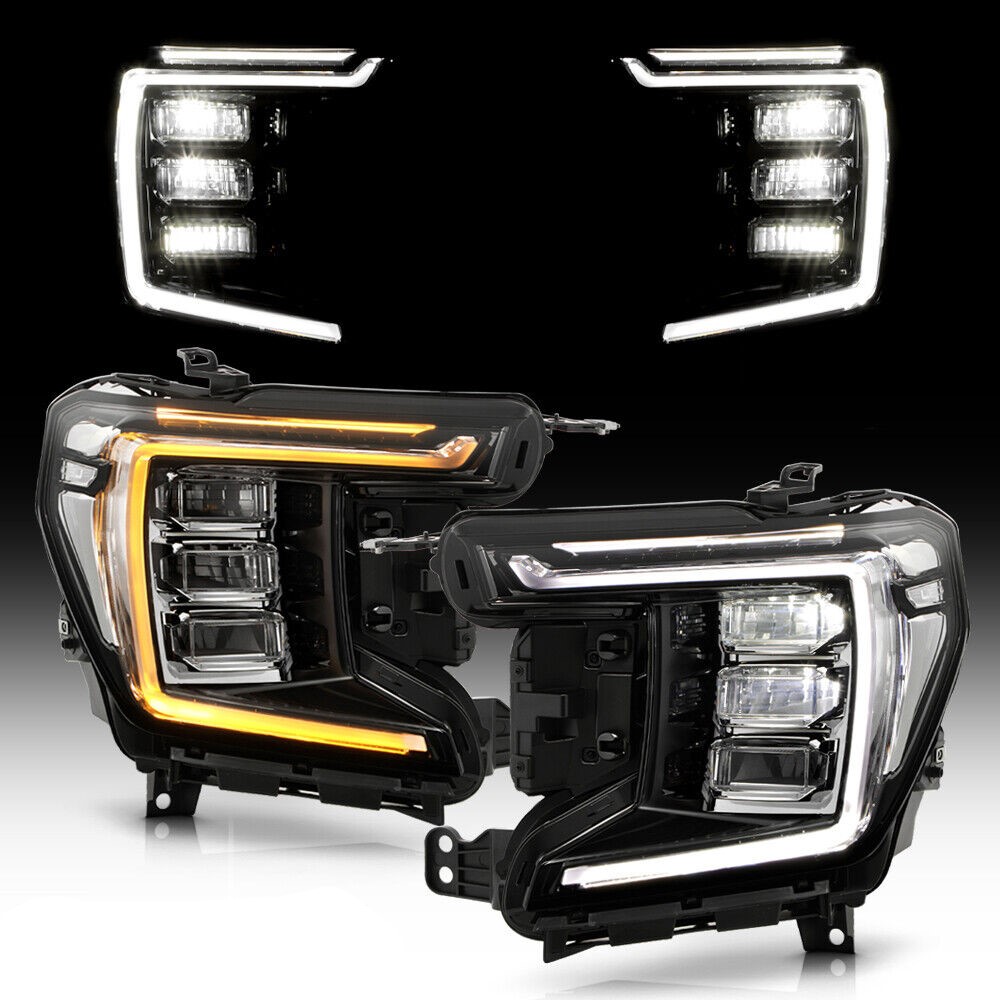 2021-2023 GMC Yukon XL SLE|SLT Chrome Trim Full LED Headlight Driver + Passenger Set HD-JH-GYD21 ...