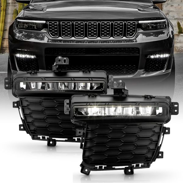 2022-2024 Jeep Grand Cherokee w/ Three-Row LED Fog Lights Driving Lamps ...