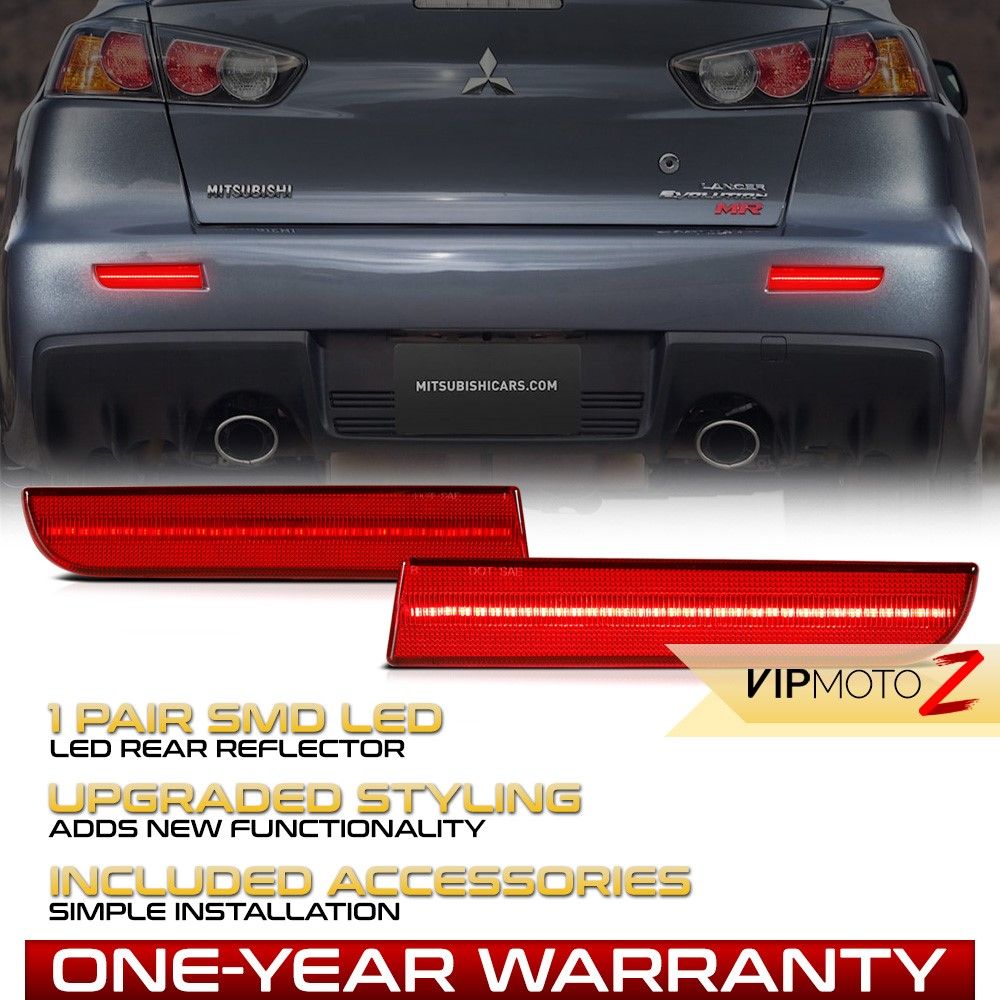 2in1 LED Rear Red DRL Reflector+Tail Brake Lights For 2008-2017 Lancer ...