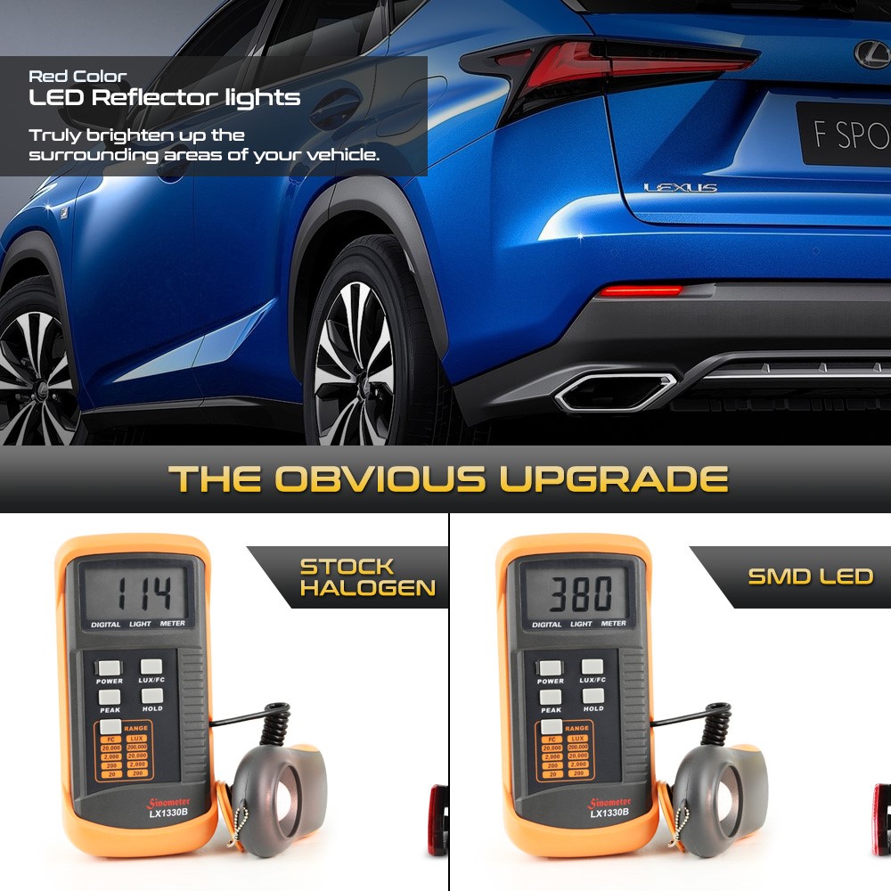 2in1 LED Rear Red DRL Reflector+Tail Brake Lights For Lexus NX300 RC300 ...