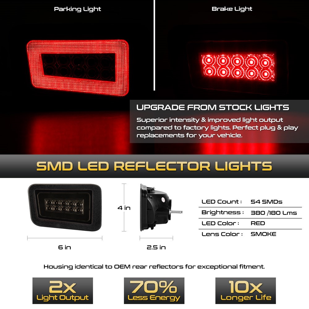 2in1 LED Rear Smoked DRL Reflector+Tail Brake Lights For 2005-2009 ...