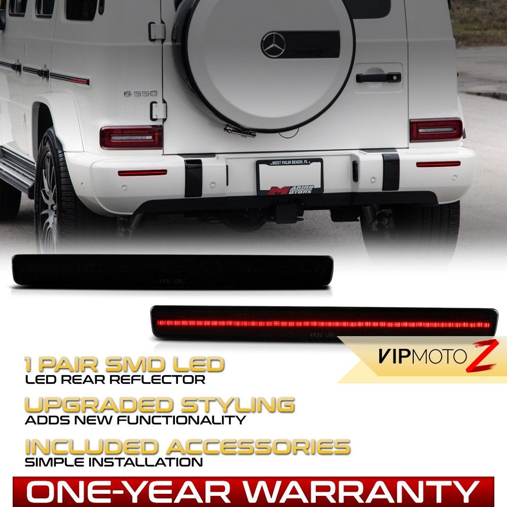 2in1 LED Rear Smoked DRL Reflector+Tail Brake Lights For 2019-2022 Benz ...