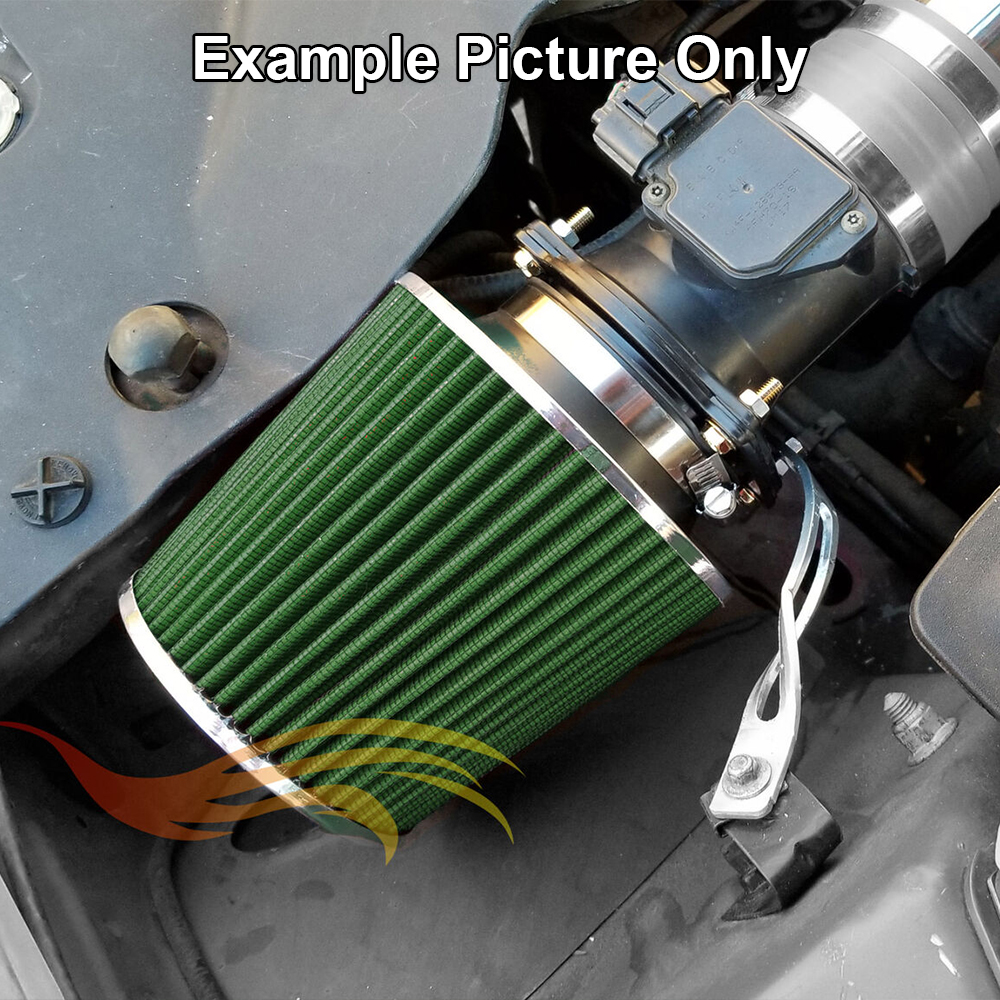 4" Green Truck Long Performance High Flow Cold Air Intake Cone Dry ...