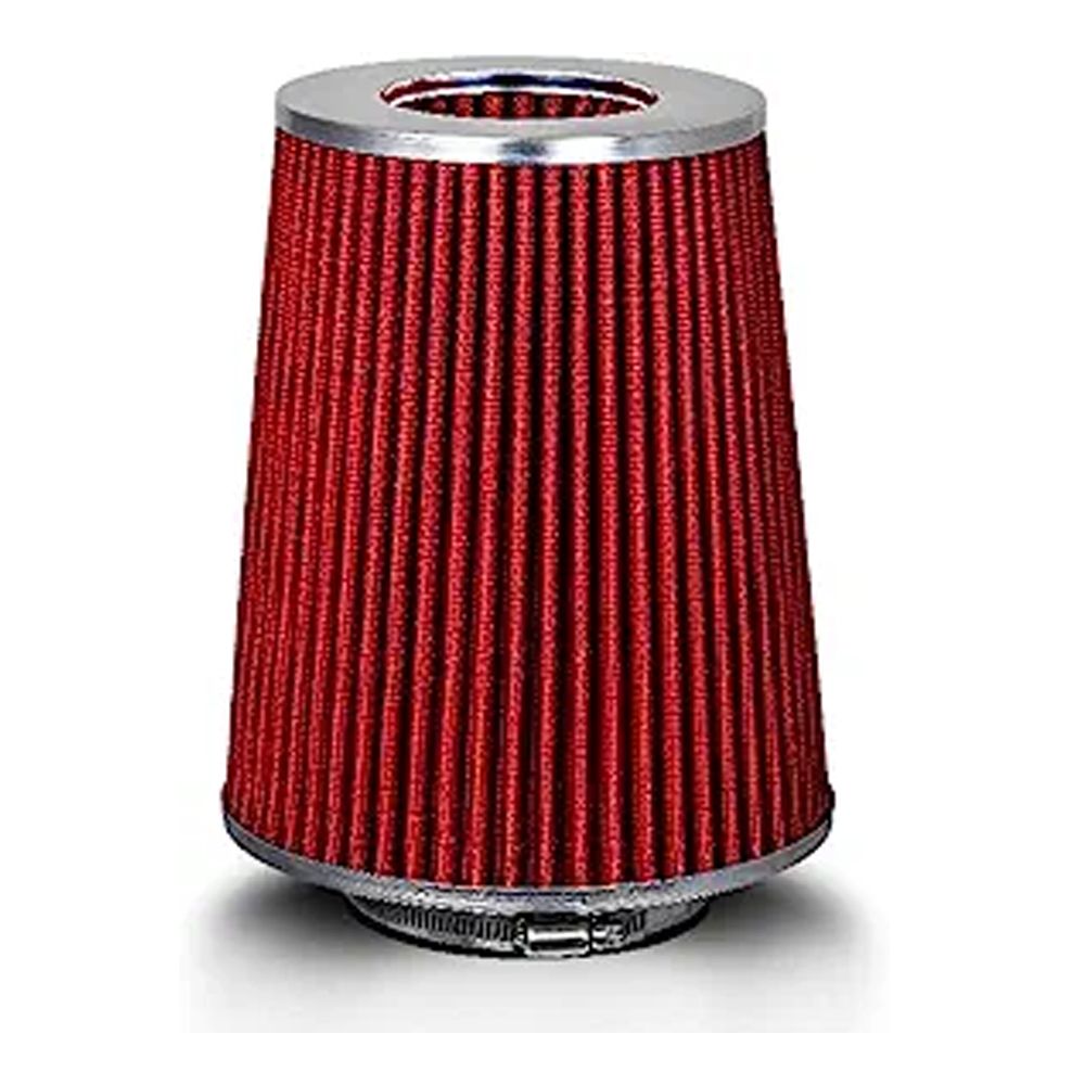 4" Red Truck Long Performance High Flow Cold Air Intake Cone Dry Filter ...