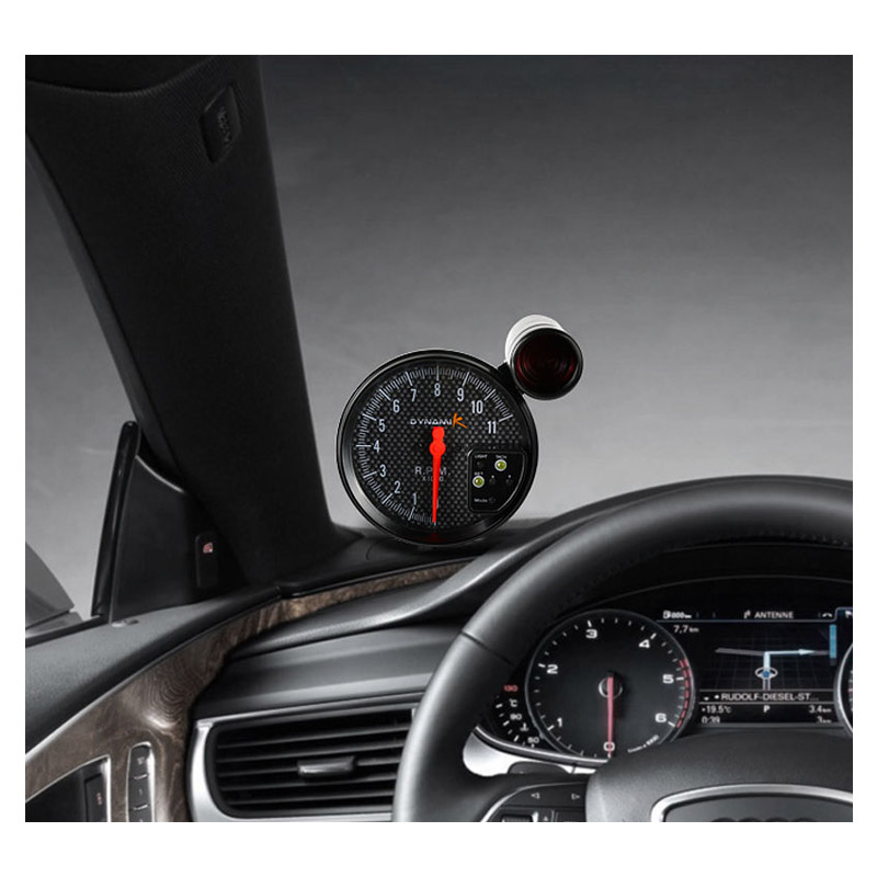 5" Black 7 Color LED Carbon Face Tachometer 11000 RPM Tacho Gauge+Shift ...