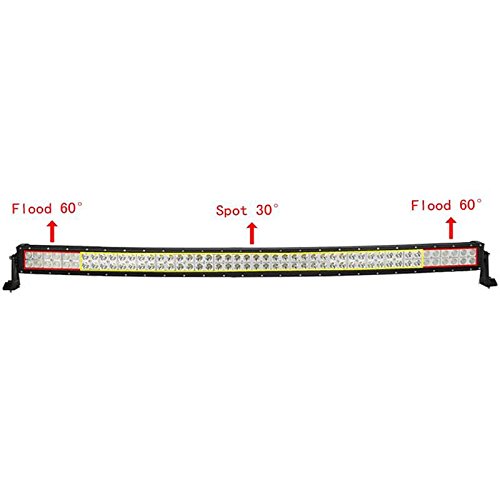50" inch 480W Spot / Flood Combo CREE Curved LED Light Bar Offroad ...