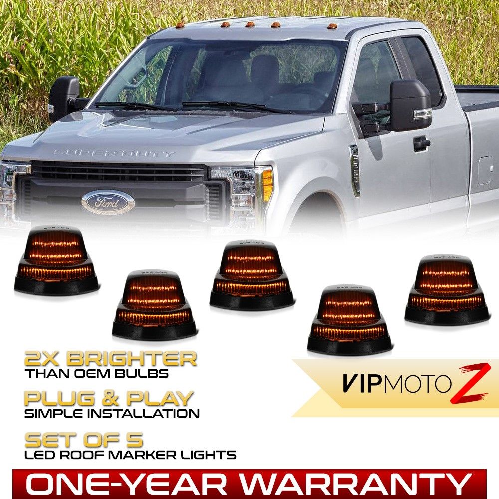 5PC LED Smoked Roof Cab Clearance Running Lights For 2017-2022 Ford ...