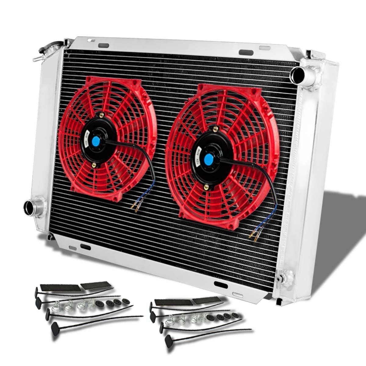 79-93 Ford Mustang [Manual Only] Aluminum 3-Row Cooling Radiator + Fan ...