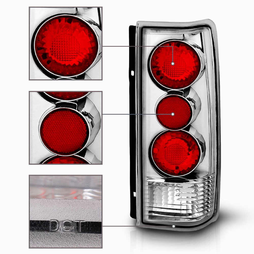 85-05 Chevy Astro Van / GMC Safari Euro Altezza Tail Lights - Chrome