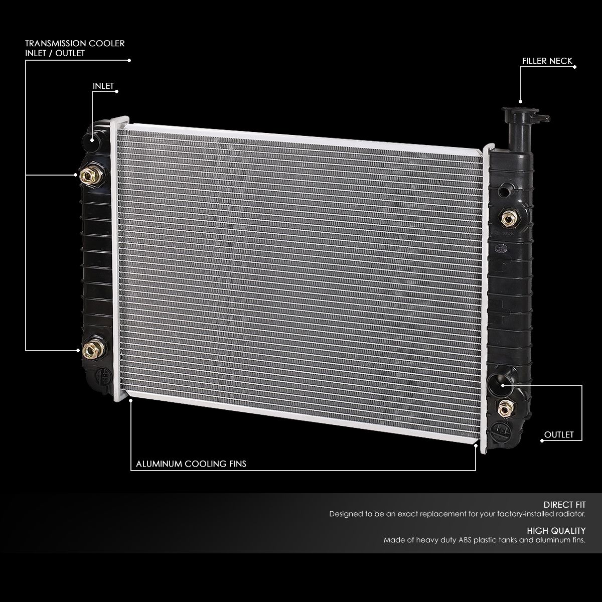 85-94 GMC Safari/Chevy Astro 4.3 V6 AT Full Aluminum Core Radiator DPI ...