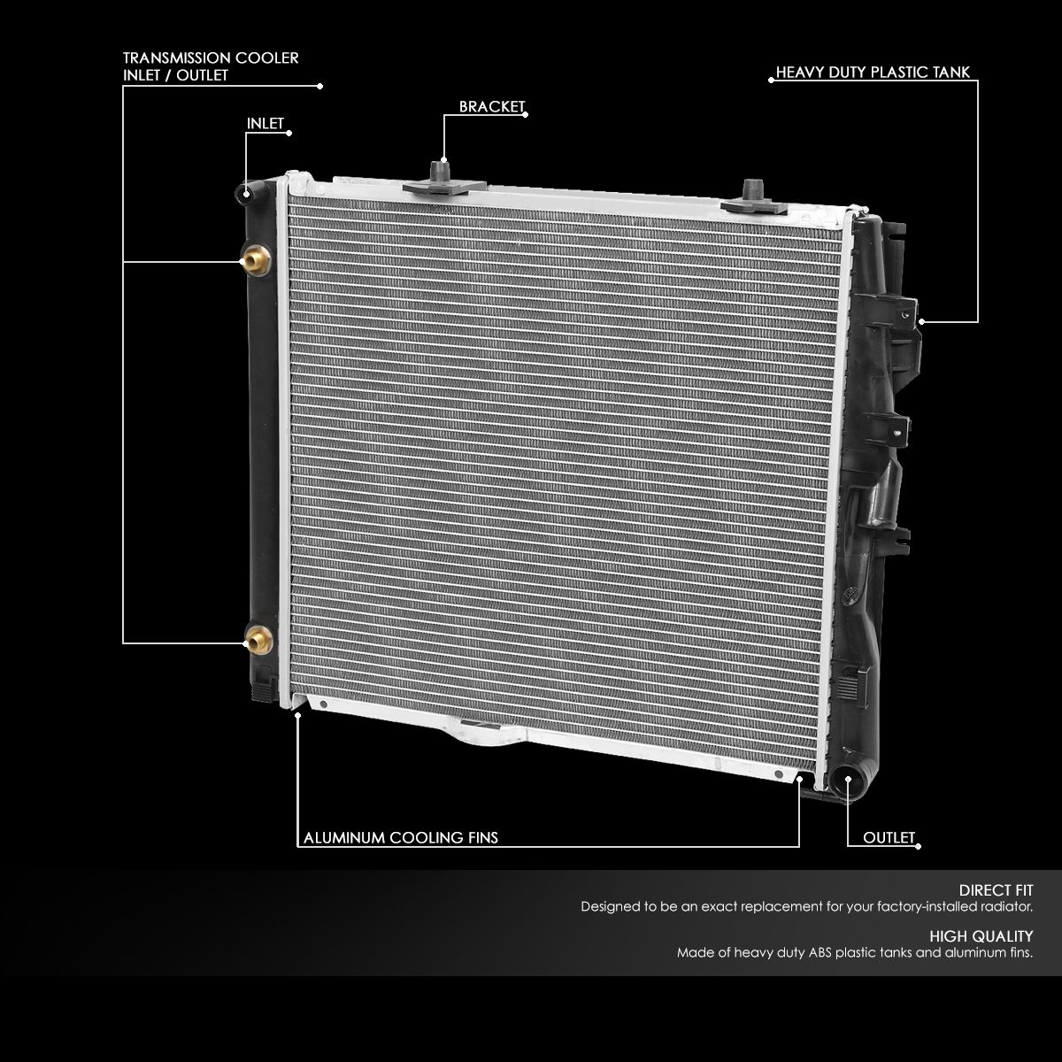 86-93 Mercedes-Benz 300E 300CE 300TE OE Style Aluminum Core Radiator ...