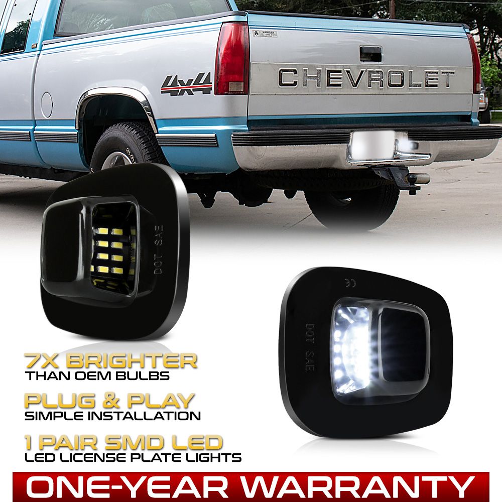 88-00 Chevy C/K 1500 2500 3500 "BRIGHT WHITE" LED License Plate Lights ...