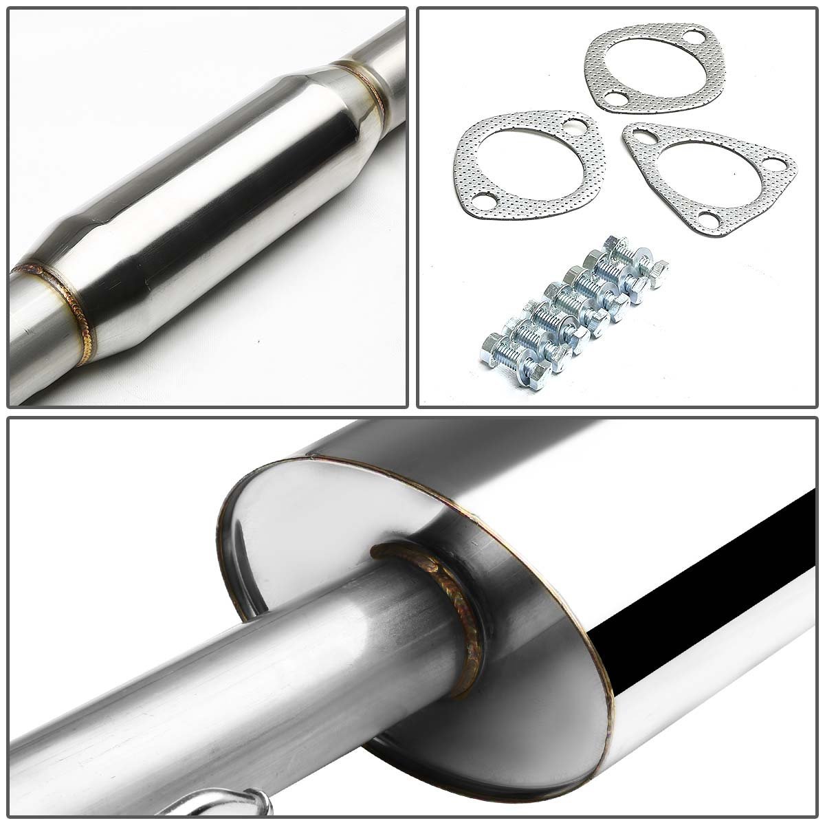 88-91 Honda Civic ED/EF 3dr Hatchback Stainless Steel 4" Rolled Muffler ...