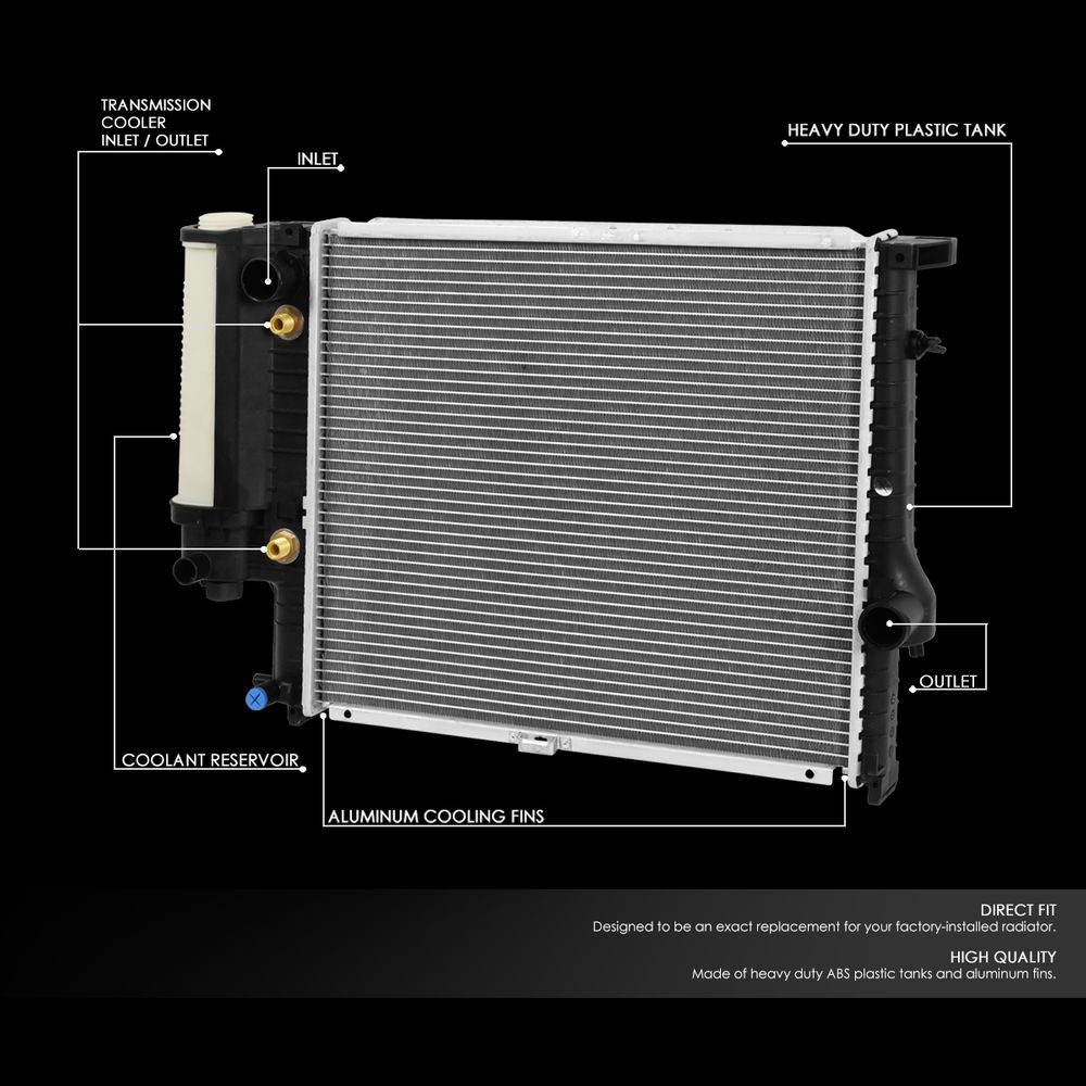 89-95 BMW 525I AT MT OE Style Aluminum Core Replacement Radiator DPI ...