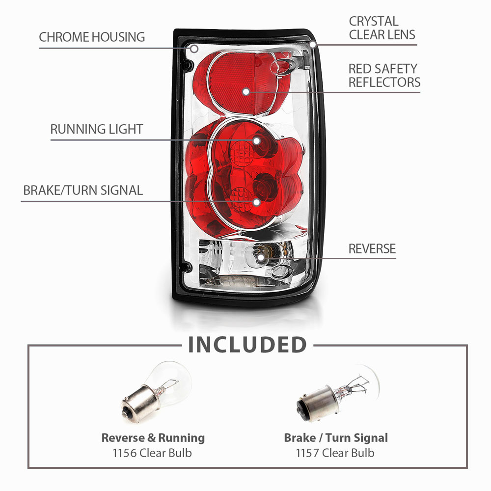 89-95 Toyota Pickup Jdm Altezza Tail Lights - Chrome