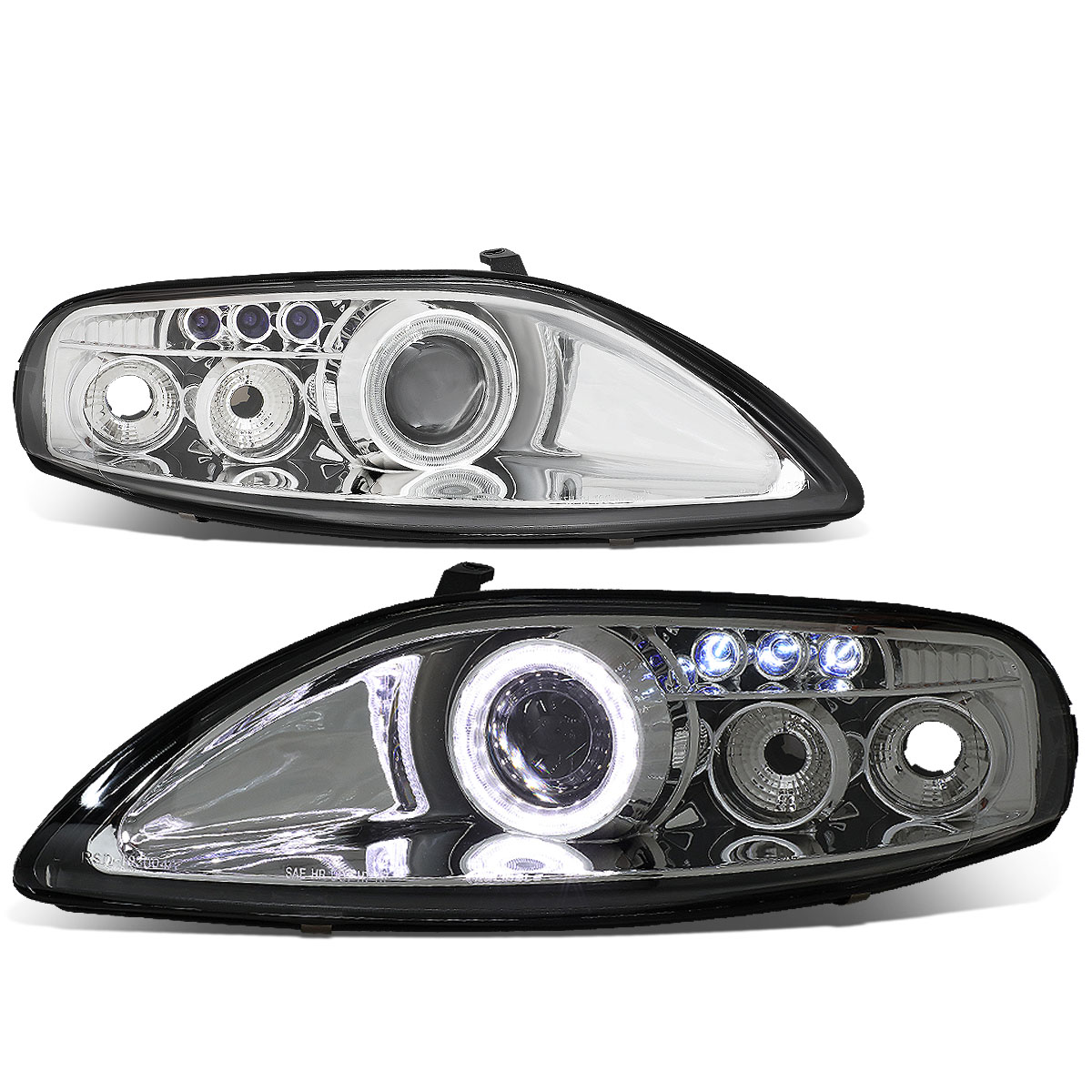 92-00 Lexus SC300 / SC400 Z30 Pair of Projector LED Halo Ring Headlight ...