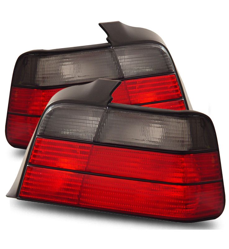 92-98 BMW E36 3-Series 4-Door Euro Style Tail Lights - Red / Smoked