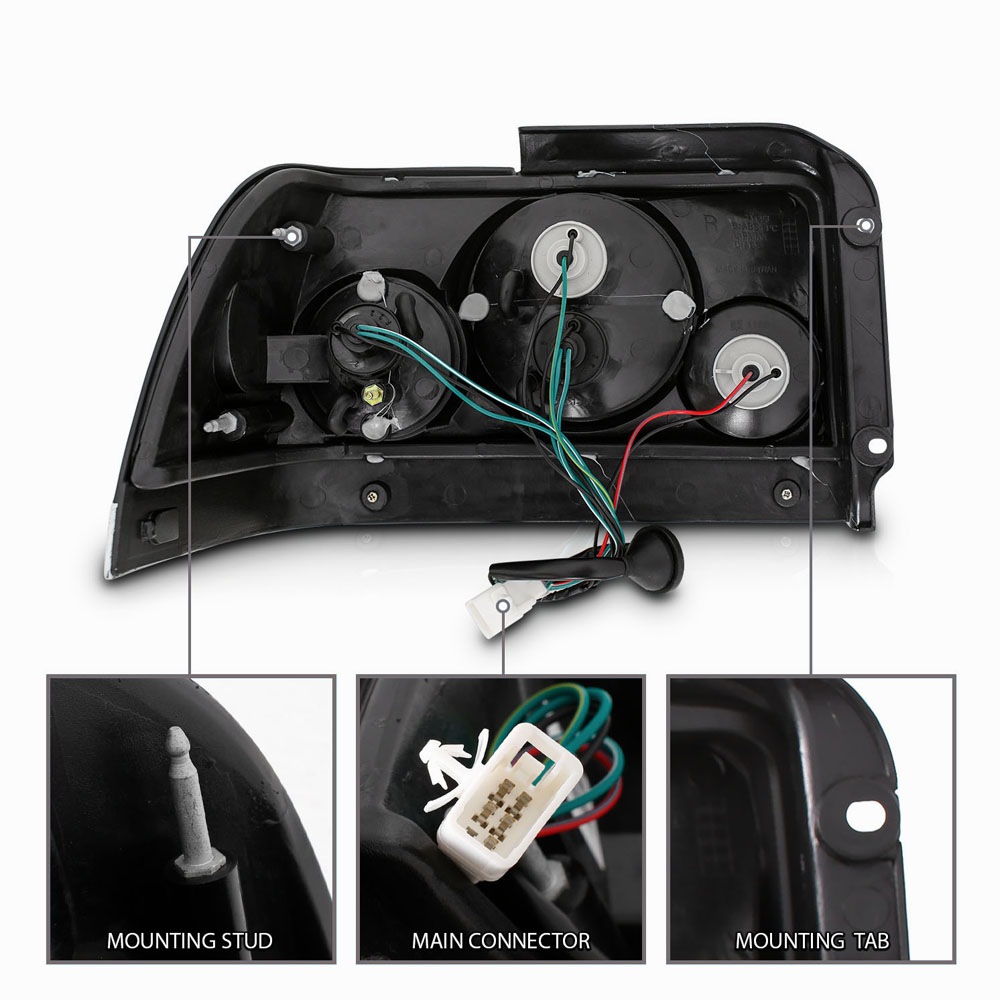 93-97 Toyota Corolla Euro Style Altezza Tail Lights - Black