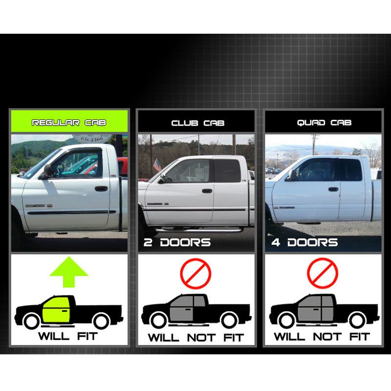 94-01 Dodge RAM 1500 / 94-02 RAM 2500 3500 [Regular Cab] 3" Side Step ...