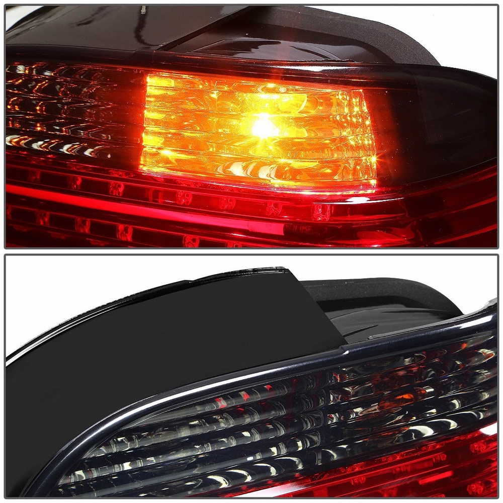 95-01 BMW E38 7-Series Pair of Smoked Lens Red LED Rear Brake+Signal ...