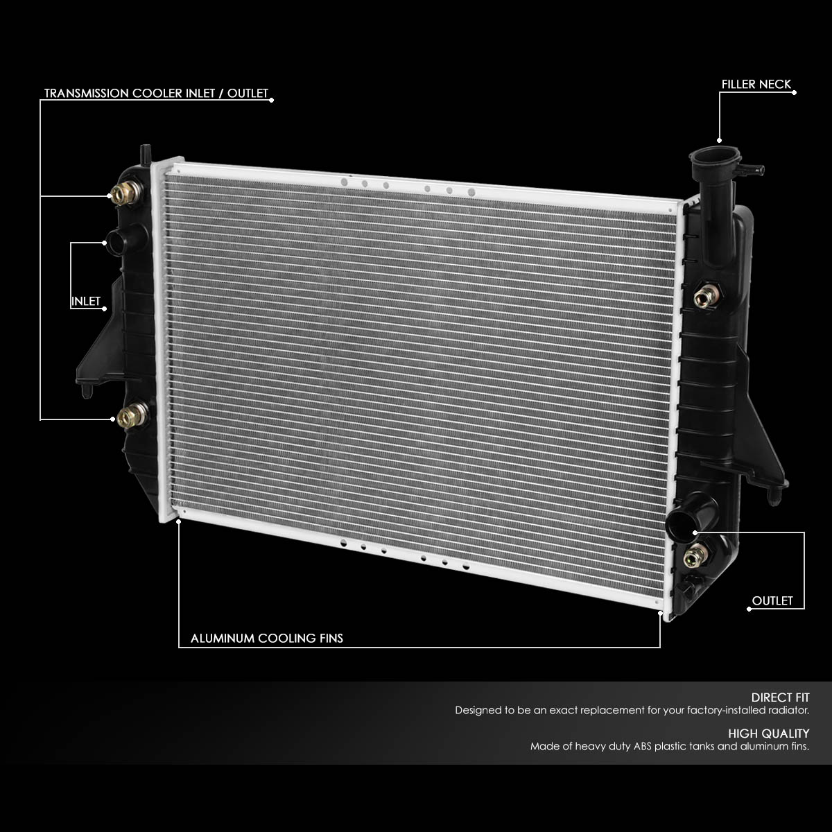 96-05 Chevy Astro/Gmc Safari 4.3L AT OE Style Aluminum Radiator DPI ...