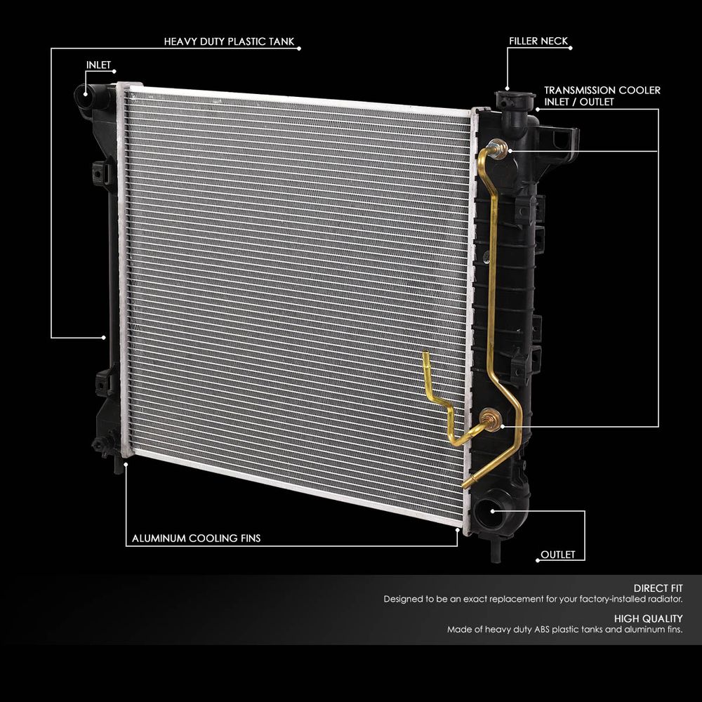 97-00 Dodge Dakota/Durango AT OE Style Aluminum Cooling Radiator DPI ...