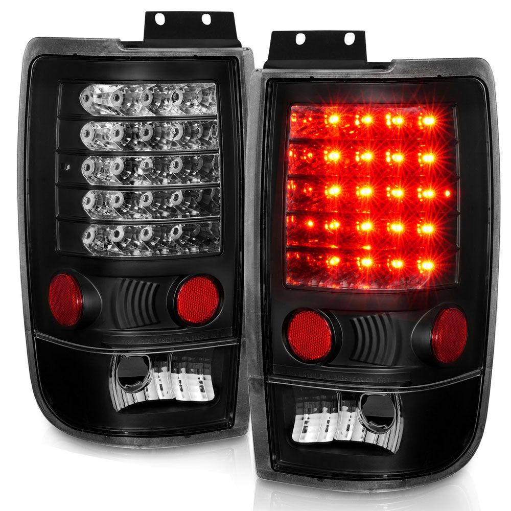97-02 Ford Expedition Euro Style LED Tail Lights - Black