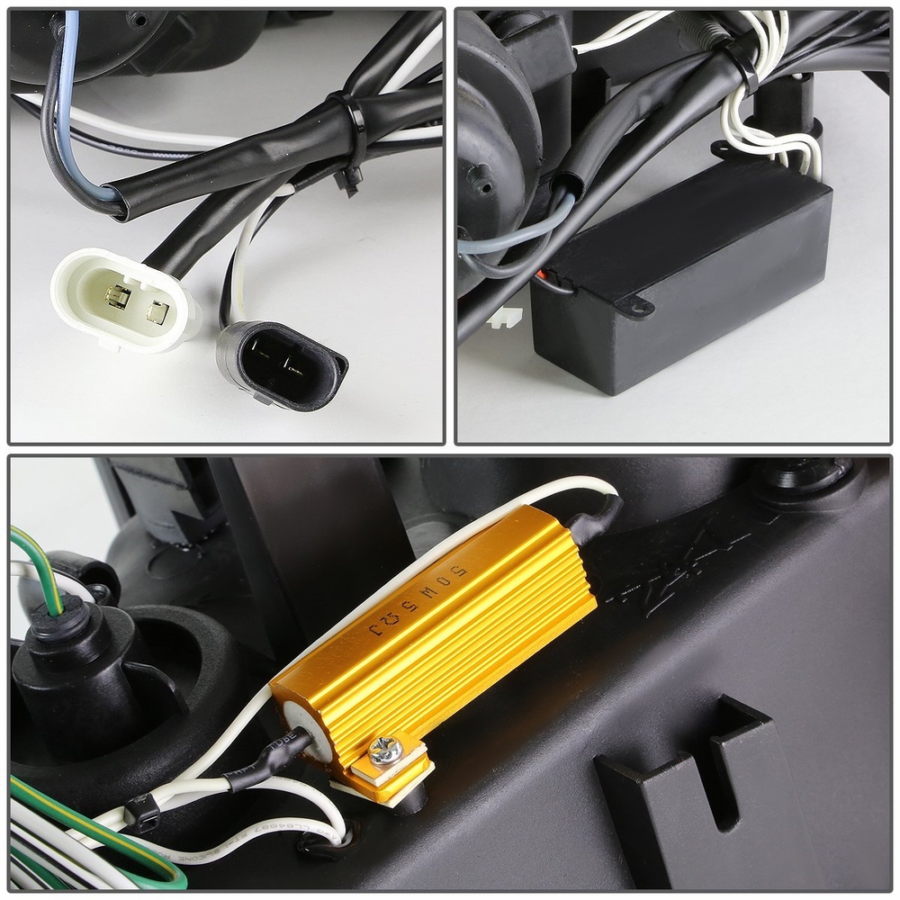 97-03 BMW E39 5-Series LED DRL / Signal Projector Headlights - Black