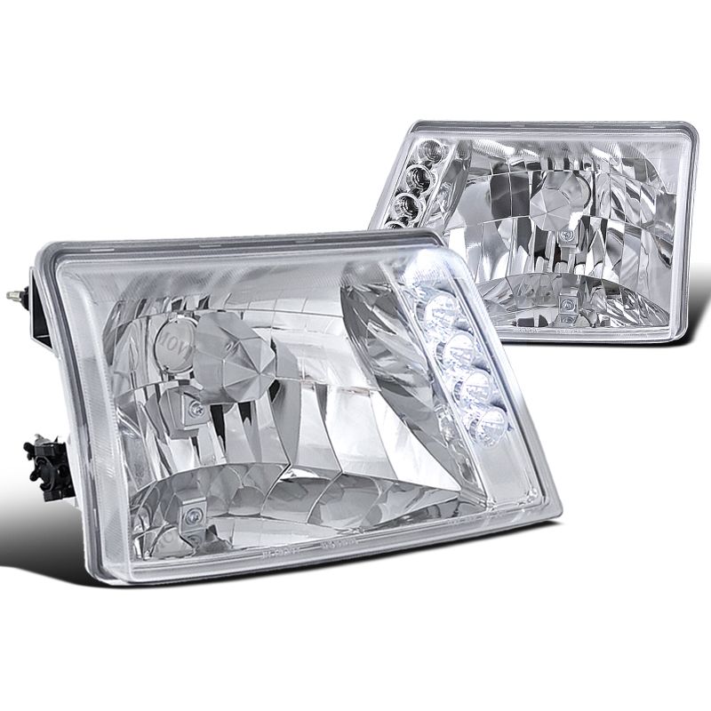 98-00 Ford Ranger LED DRL Headlights - Chrome