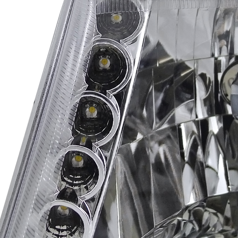 98-00 Ford Ranger LED DRL Headlights - Chrome
